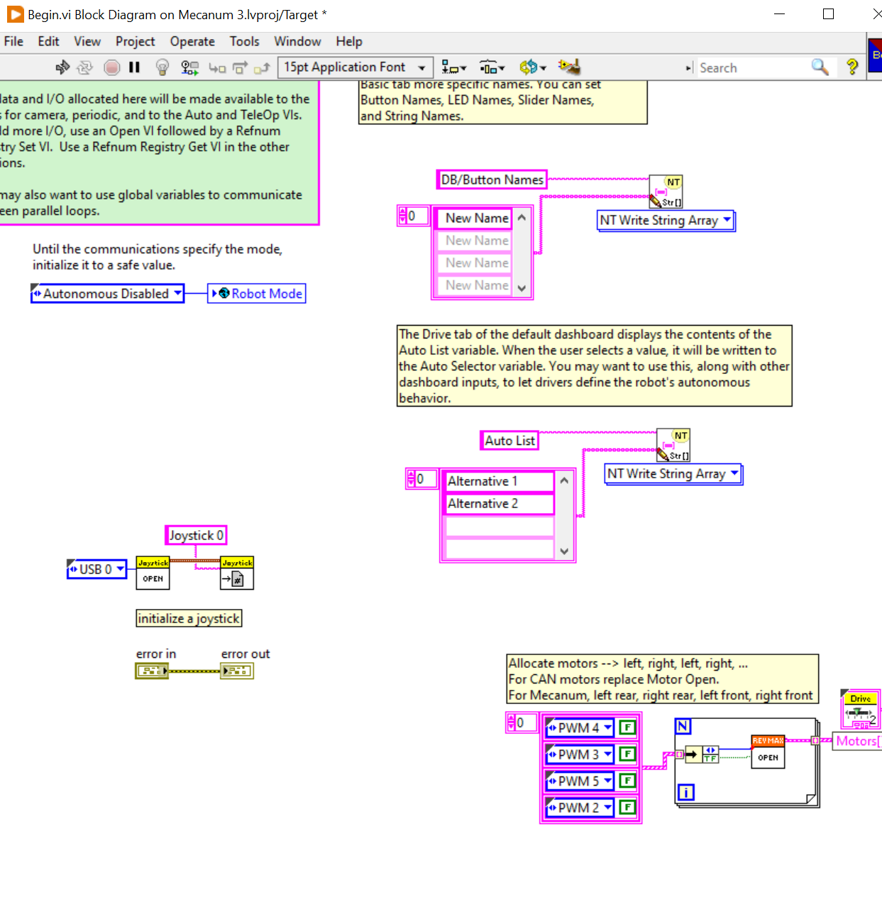 Get A Netcomm Error Opening A New Default Labview Robot Code Ni