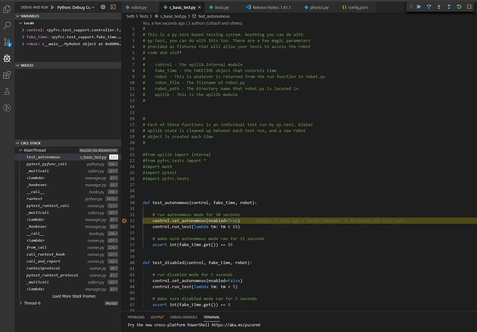 Robot Py pytest Test Runner in Visual Studio Code - Python - Chief Delphi