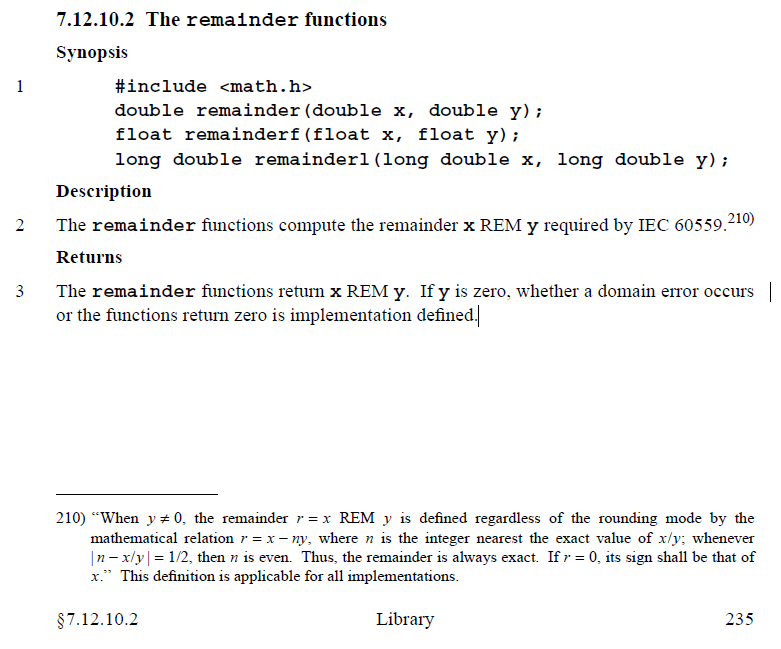 Remainder Function C C Chief Delphi