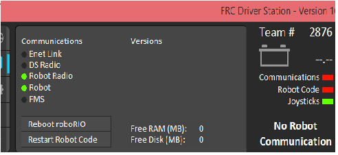 RoboRio will connect, no communications - Java - Chief Delphi