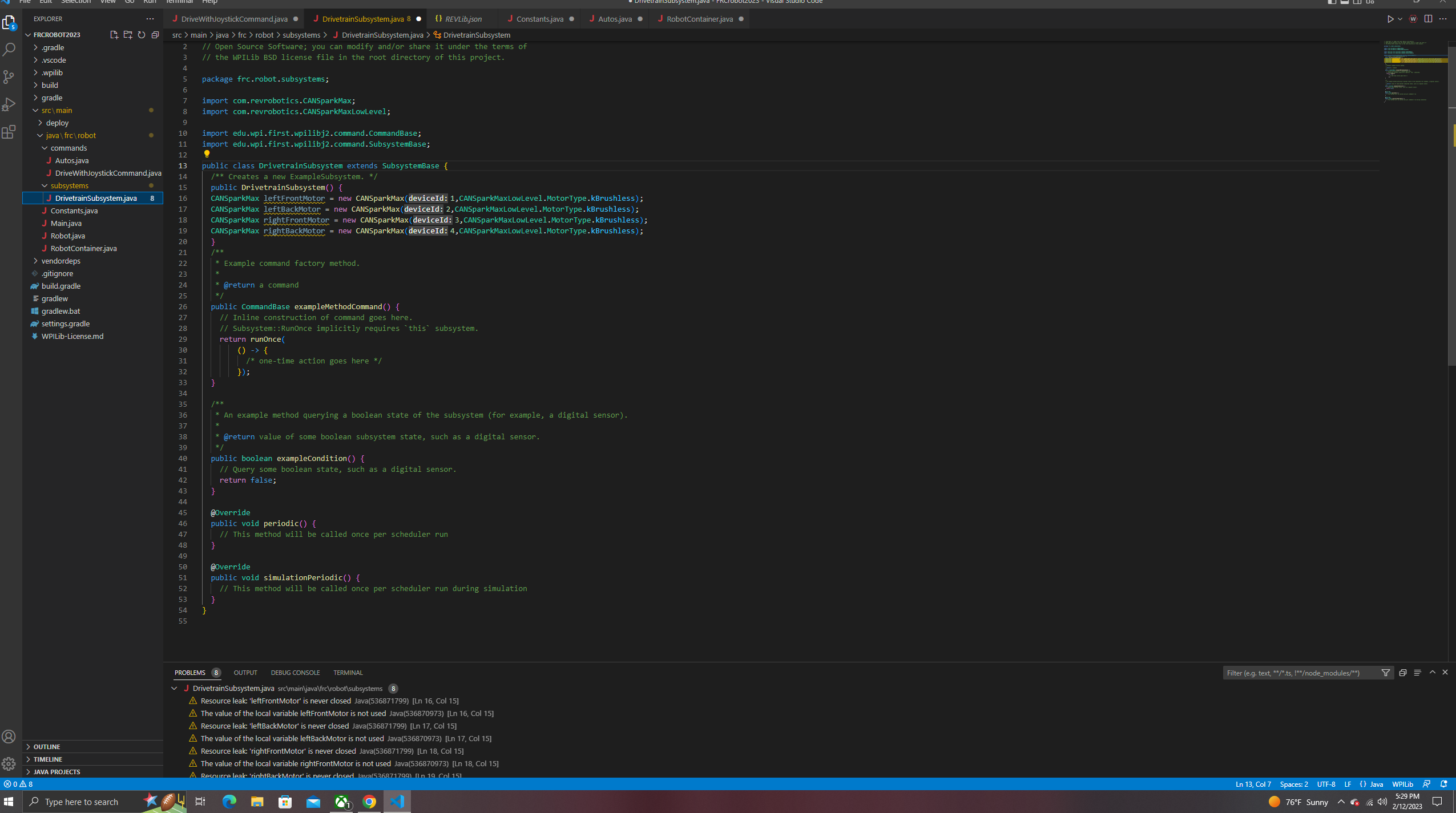 Drivetrain Subsystem coding errors - Java - Chief Delphi